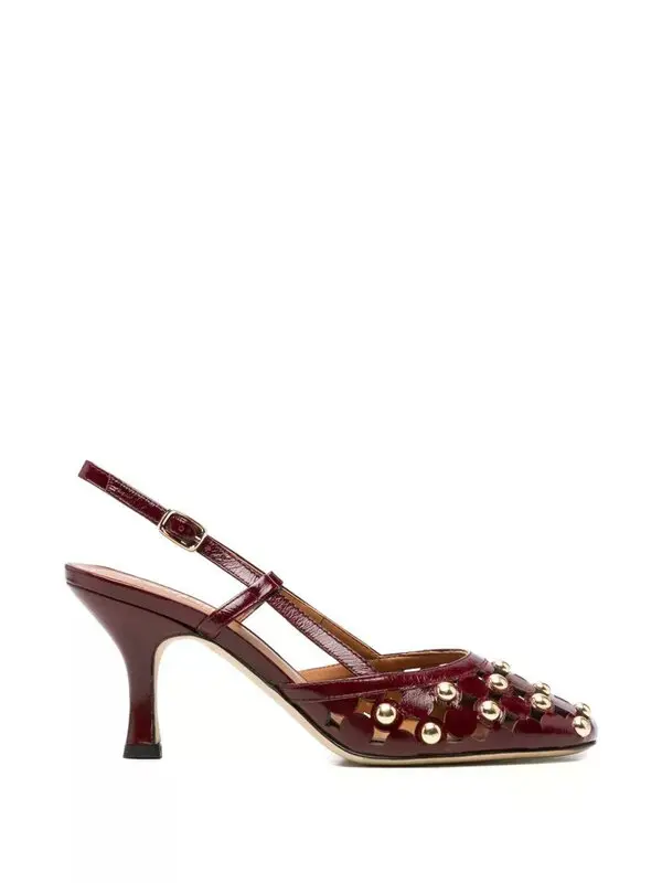 EVALUNA Cut-out Heeled Pumps - Red