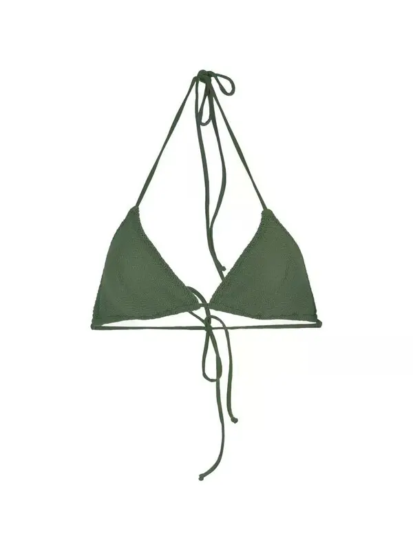 MC2 SAINT BARTH Textured Triangle Bikini Top - Green