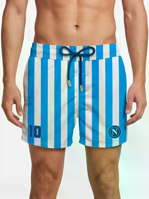 MC2 SAINT BARTH Striped Drawstring Swim Shorts - Blue