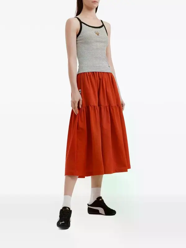 CHOCOOLATE Striped Embroidered Top