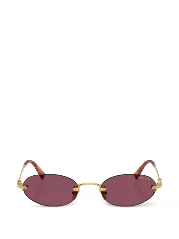 Miu Miu Oval-frame Sunglasses - Gold