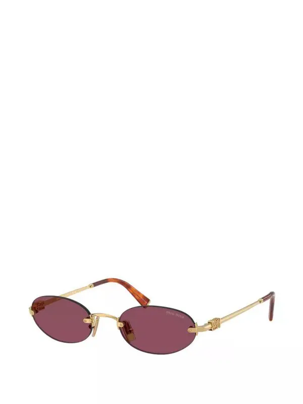 Miu Miu Oval-frame Sunglasses - Gold