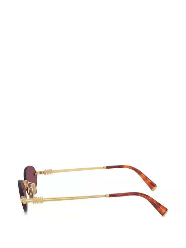 Miu Miu Oval-frame Sunglasses - Gold