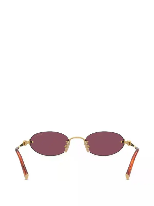 Miu Miu Oval-frame Sunglasses - Gold