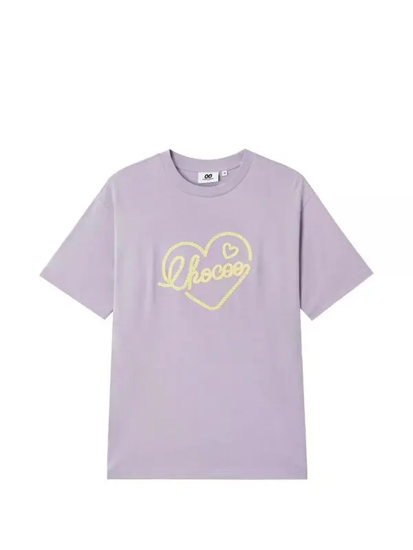 CHOCOOLATE Heart-embroidered T-shirt - Purple