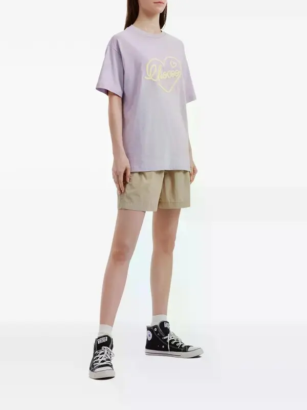 CHOCOOLATE Heart-embroidered T-shirt - Purple
