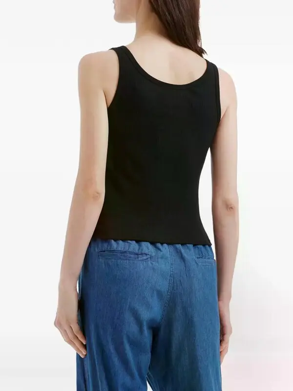 CHOCOOLATE Button Embellished Tank Top - Black