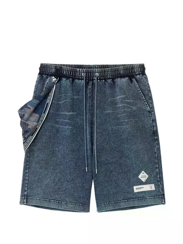 MUSIUM DIV. Drawstring-waist Denim Shorts - Blue