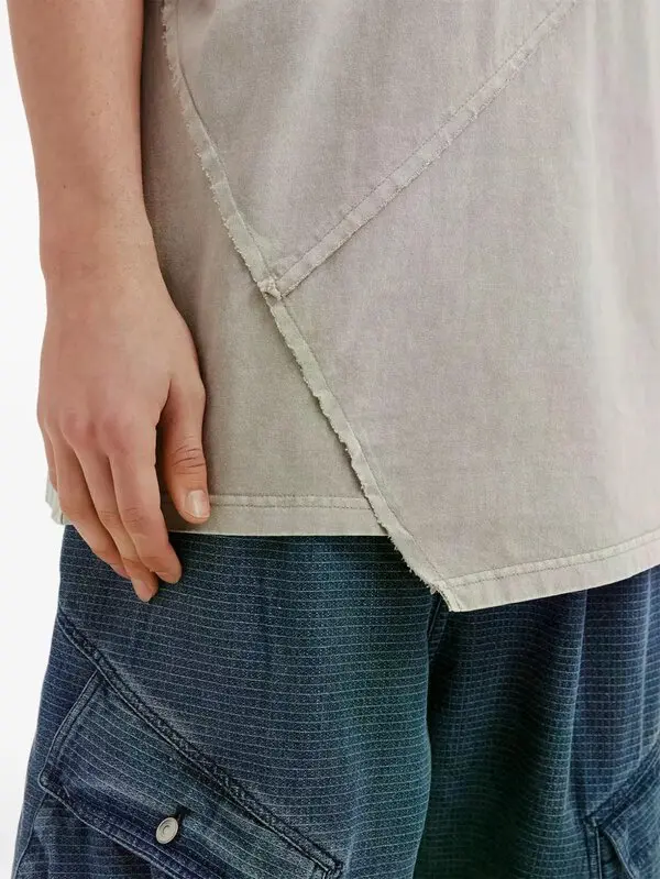 FIVE CM Panelled Raw-cut T-shirt - Neutrals