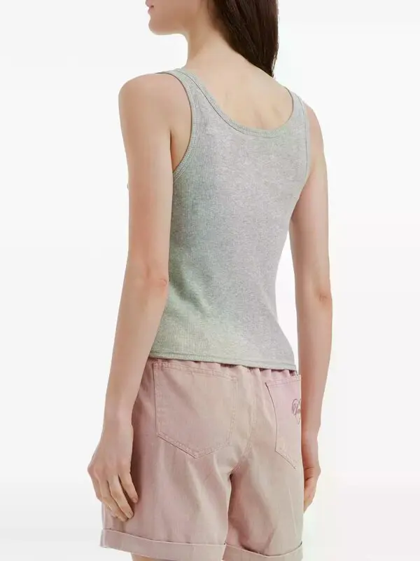 CHOCOOLATE Ribbed Tank Top With Heart Motif - Grey