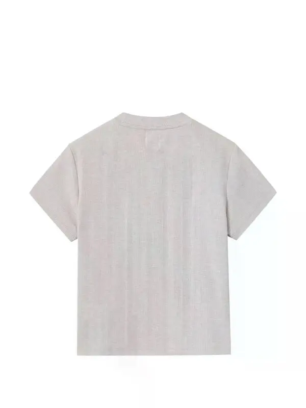B+AB Bow-detailed Ribbed T-shirt - Neutrals