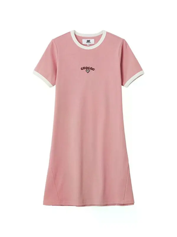 CHOCOOLATE Contrast-trim Mini Dress - Pink