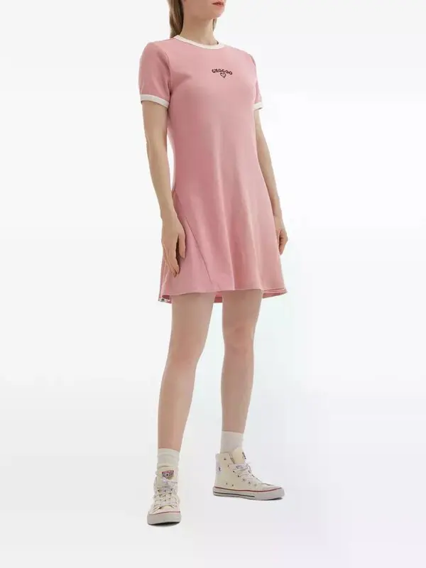 CHOCOOLATE Contrast-trim Mini Dress - Pink