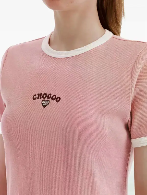 CHOCOOLATE Contrast-trim Mini Dress - Pink