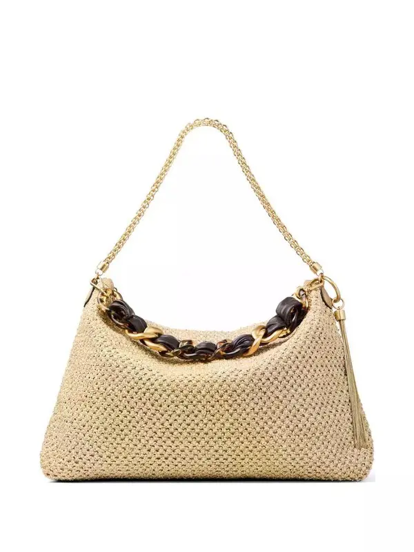 JIMMY CHOO Callie Maxi Clutch Bag With Chain Strap - Neutrals