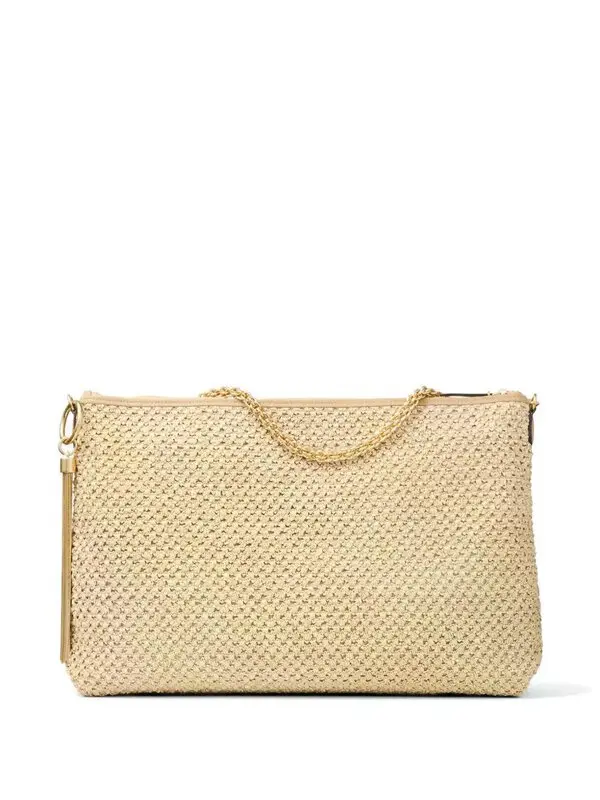 JIMMY CHOO Callie Maxi Clutch Bag With Chain Strap - Neutrals