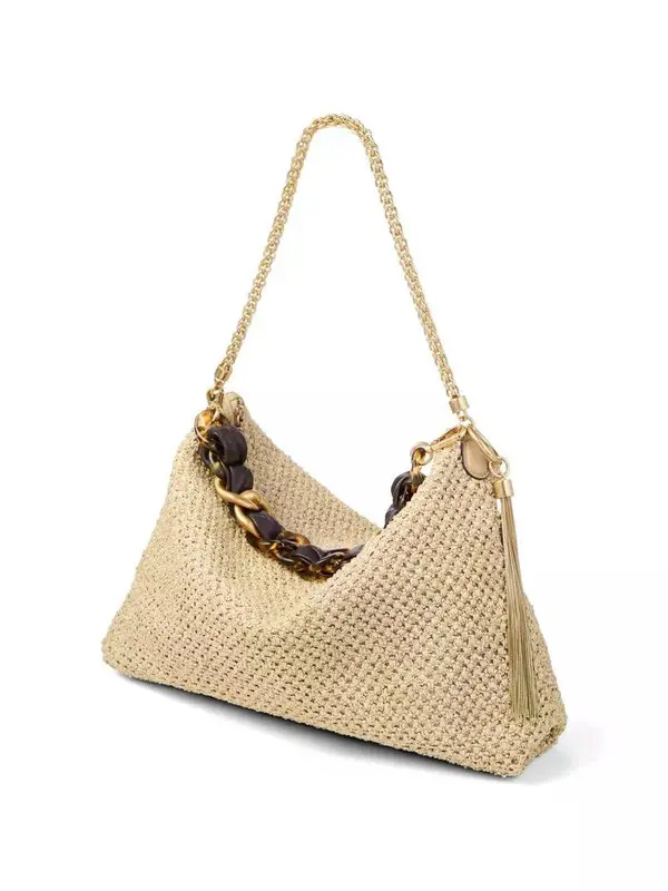 JIMMY CHOO Callie Maxi Clutch Bag With Chain Strap - Neutrals