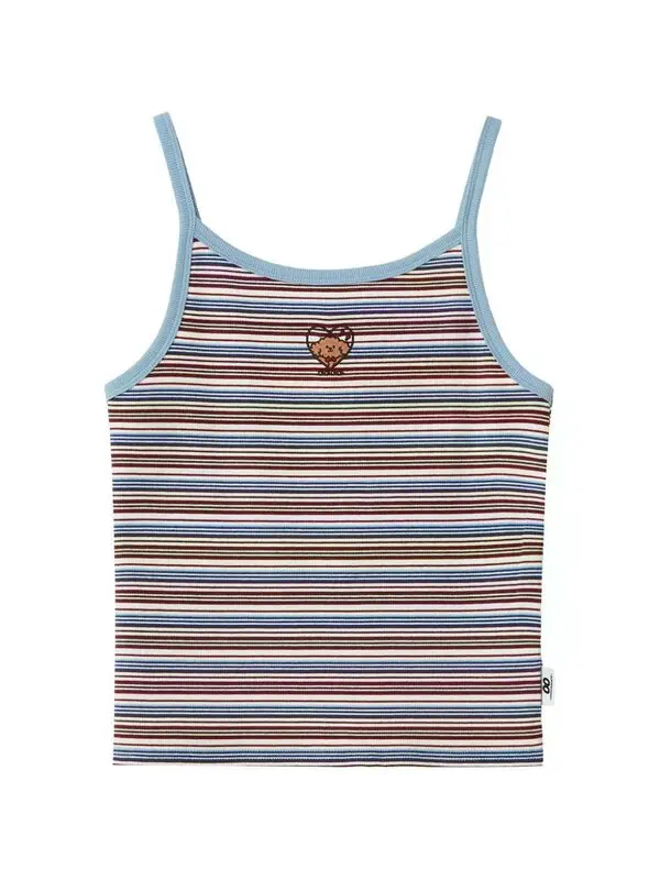 CHOCOOLATE Striped Embroidery Top
