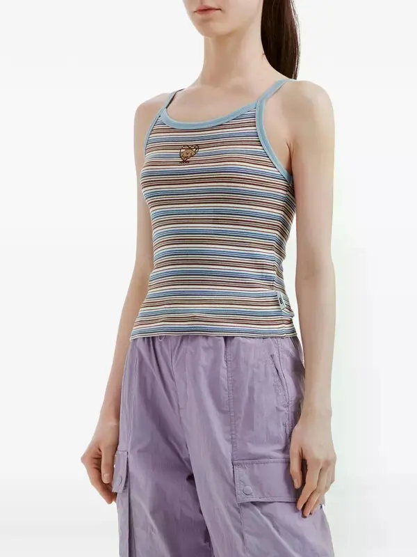 CHOCOOLATE Striped Embroidery Top