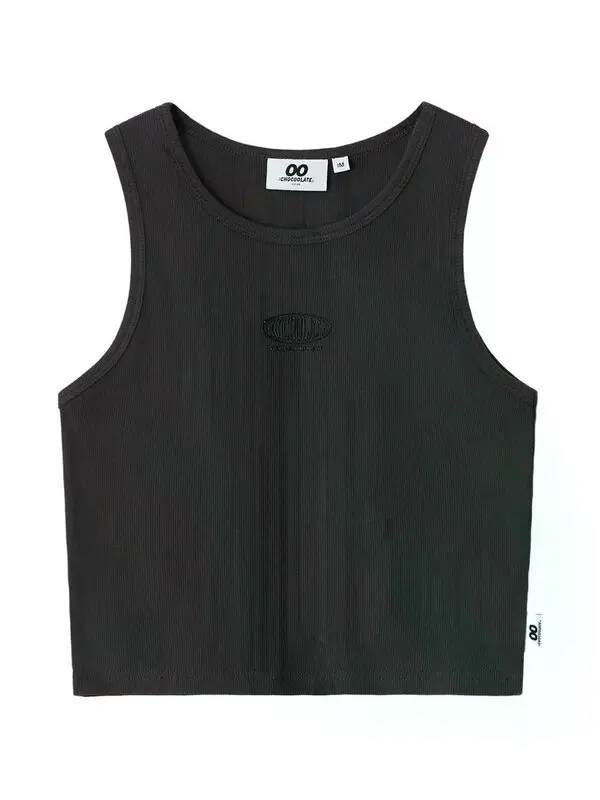 CHOCOOLATE Logo-embroidered Sleeveless Top - Grey