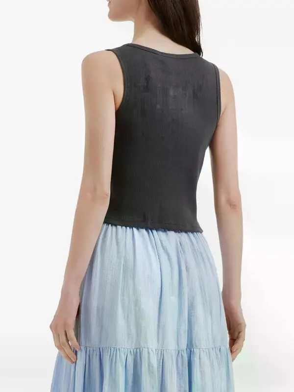 CHOCOOLATE Logo-embroidered Sleeveless Top - Grey