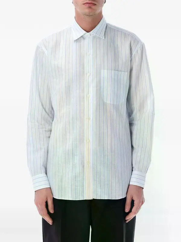 SALVATORE PICCOLO Alberto Striped Shirt - Blue