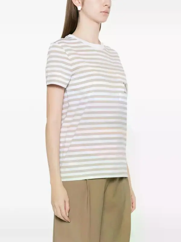 Max Mara Striped Chest-pocket T-shirt - White