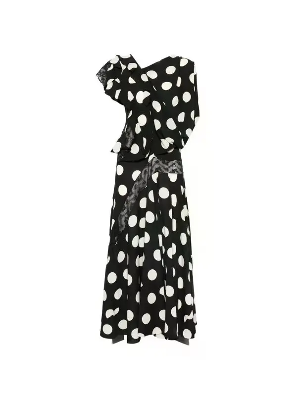 Junya Watanabe Polka-dot Laced Maxi Dress