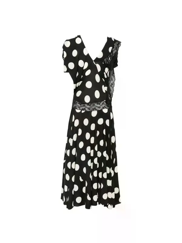 Junya Watanabe Polka-dot Laced Maxi Dress
