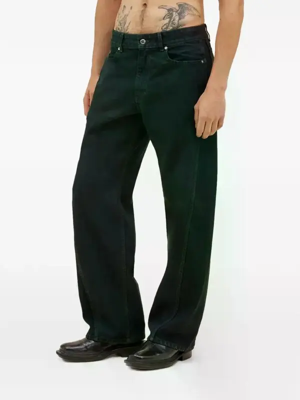 Eckhaus Latta Asymmetric-seam Jeans - Green
