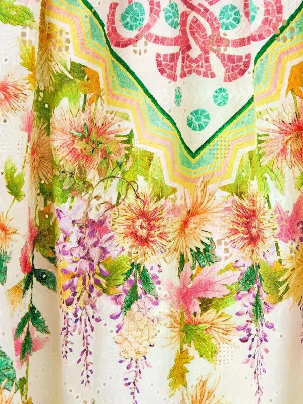 Camilla Floral-print Off-shoulder Top - White
