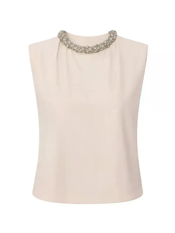 Elisabetta Franchi Sleeveless Top With Jewel Collar