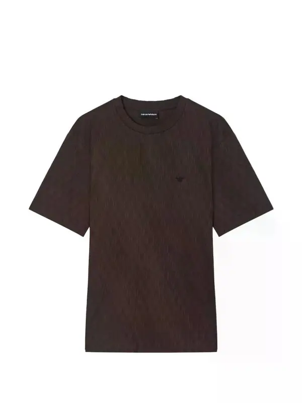 Emporio Armani Logo-embroidered T-shirt - Brown