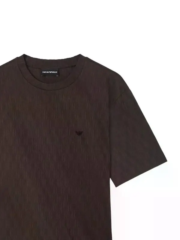 Emporio Armani Logo-embroidered T-shirt - Brown