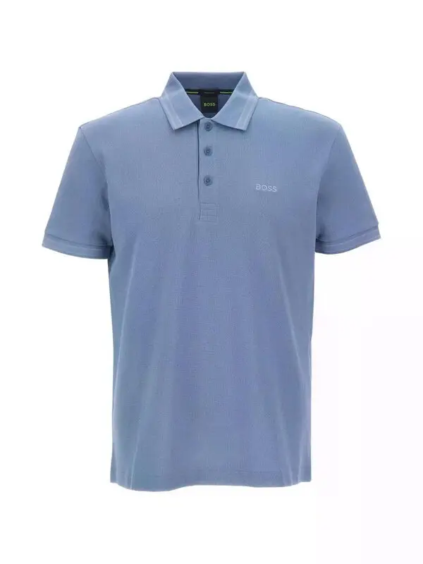 BOSS Paddy Embroidered Pique Polo Shirt - Blue