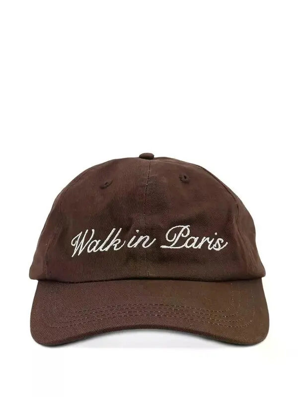 WALK IN PARIS Embroidered Baseball Cap - Brown