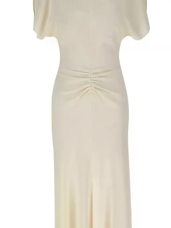 Victoria Beckham Bela Pleated V-back Dress - White