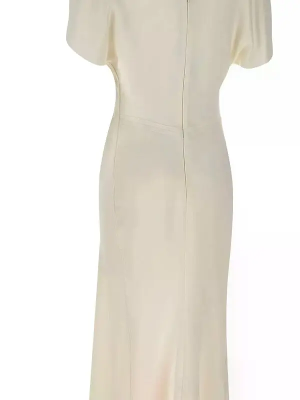 Victoria Beckham Bela Pleated V-back Dress - White