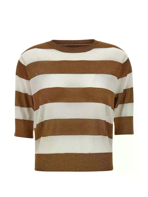 KANGRA Striped Knit Sweater - Brown