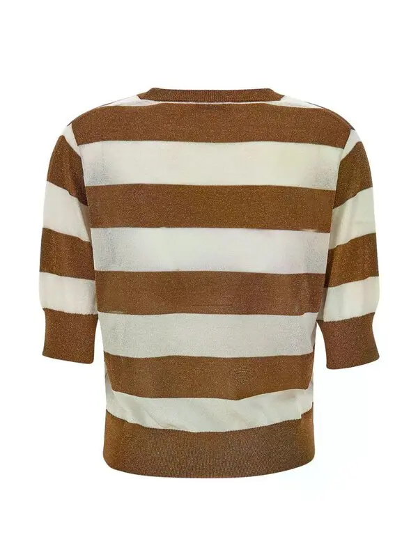 KANGRA Striped Knit Sweater - Brown