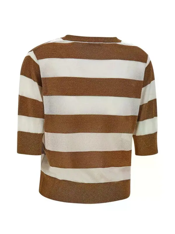 KANGRA Striped Knit Sweater - Brown