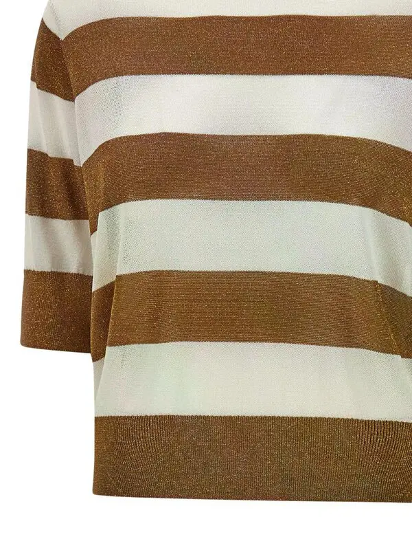 KANGRA Striped Knit Sweater - Brown
