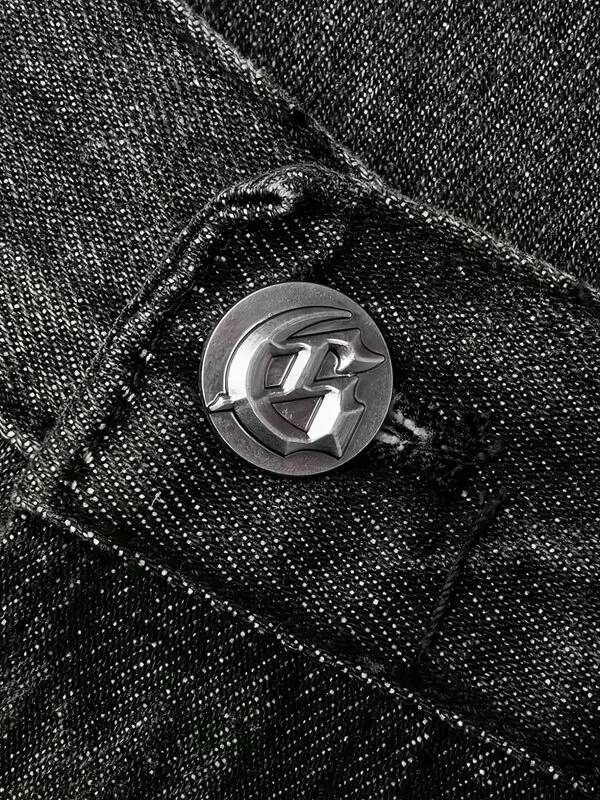 GODSPEED Infinity V2 Logo-patch Frayed Jeans - Black