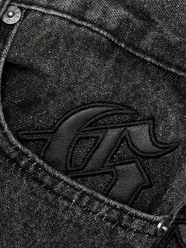 GODSPEED Infinity V2 Logo-patch Frayed Jeans - Black