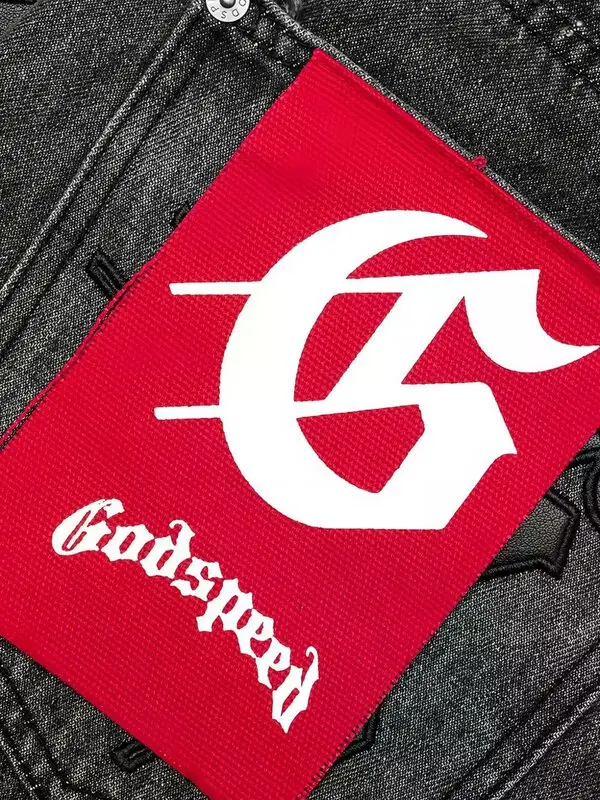 GODSPEED Infinity V2 Logo-patch Frayed Jeans - Black