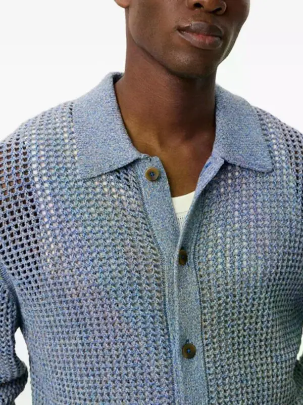 LES DEUX Gerald Open Knit Shirt