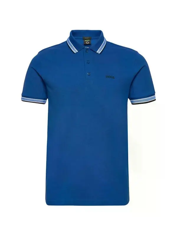 BOSS Contrast-trim Polo Shirt - Blue