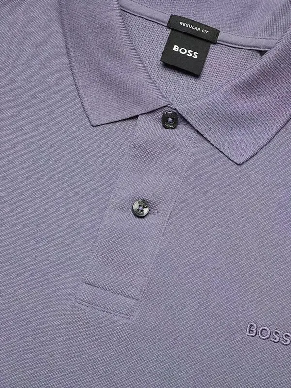 BOSS Pallas Polo Shirt In Cotton Piqué With Embroidered Logo - Purple