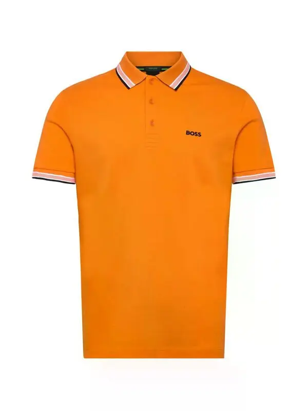 BOSS Striped Trim Polo - Orange