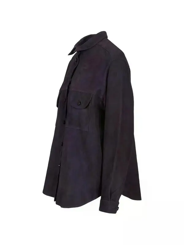 BLAZÉ MILANO Chest-pocket Leather Shirt - Purple